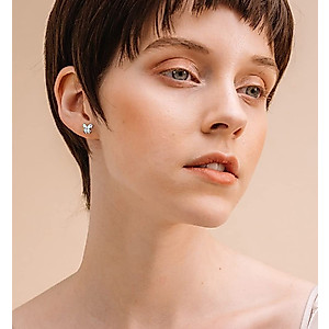 Izpack Butterfly 361L Surgical Stainless Steel Labret Monroe Piercing Studs for Women Men Crystal Cubic Zirconia Tragus Cartilage Nose Helix Stud Earring Dainty Body Jewelry 16G (Colorful CZ)