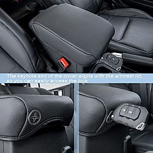 Center Console Armrest Cover Compatible with Jeep Wrangler JL/JLU 2018-2024 2025 and Jeep Gladiator JT Truck 2020 2021 2022 2023 2024 2025, Accessories PU Leather Cushion Protector Pad(Not for JK/JKU)