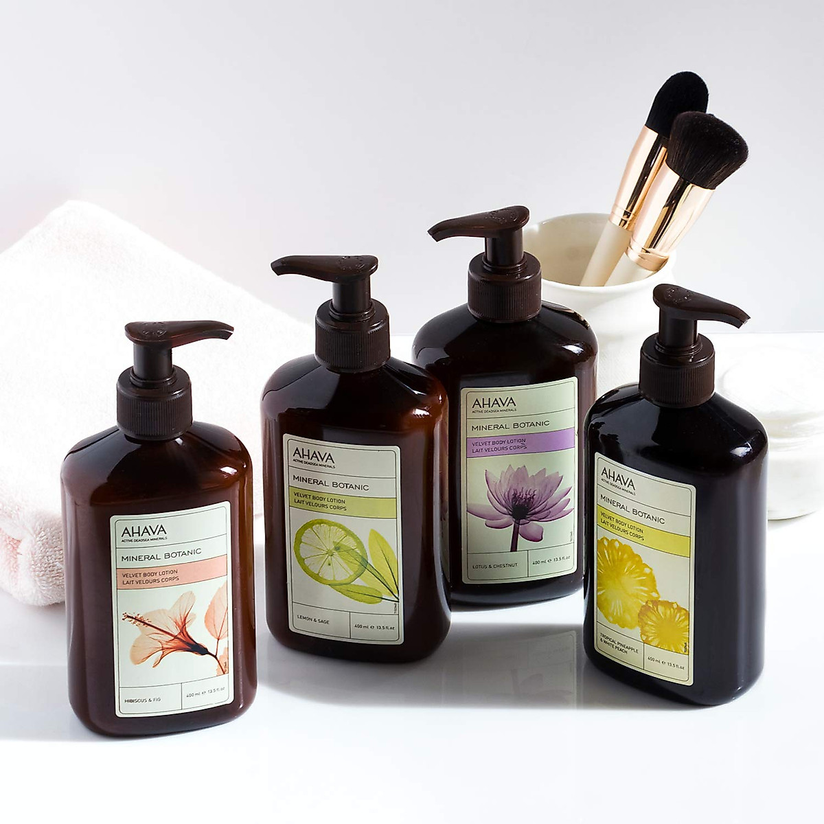 AHAVA Mineral Botanic Velvet Cream Body Lotion, Hibiscus & Fig - Washes Away Dirt and Impurities, Relaxes, Enriched with Exfoliating Hibiscus, Malic & Citric Acid, Fig & Exclusive Osmoter, 17 Fl.Oz