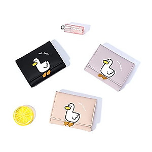 Sunwel Fashion Girls Cute 3D Duck Tri-folded Wallet Small Wallet Cash Pocket Card Holder ID Window Purse for Women (LIGHT BLUE, DUCK)