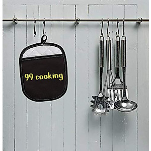 Funny Gamer Gift 99 Cooking Baking Oven Pads Pot Holder with Pocket Gaming Gift (99 Cooking)