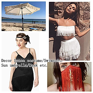 IDONGCAI 10 Yards Sewing Fringe Trim-6 inch Wide Tassel for DIY Craft Clothing and Dress Decoration (Black)