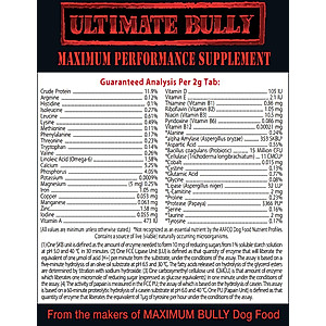 Ultimate Bully Performance Canine Supplement by Maximum Bully, 365 Tablets, Made in The USA …