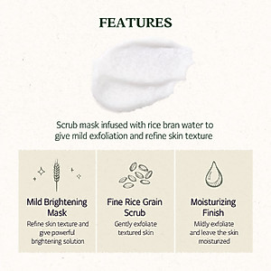 SKINFOOD Rice Mask Wash Off 3.5oz / Gently Exfoliates the Skin/Softening with Nutrient Rich Rice