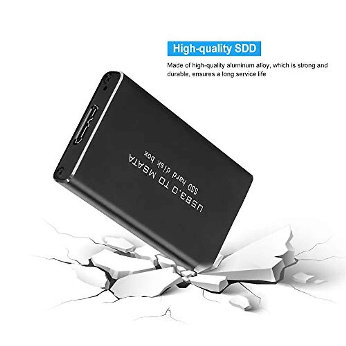 Garsentx Hard Drive Enclosure, PCI-E SSD Solid State Disk Enclosure Hard Disk Box 6Gbps Support 30mm*30mm/50mm MSATA Interface of SSD Solid State Hard Disk with mSATA Interface Drive