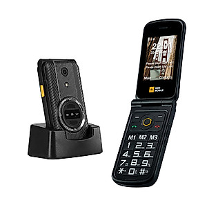AGM M8 4G Rugged Flip Phone, Large Button Cell Phone for Seniors, Waterproof/Drop-Proof, SOS Side Key, Hearing Aid Compatible, Fast Dialing, 104dB Powerful Speaker, Big Keypad, Dual SIM, T-Mobile ONLY