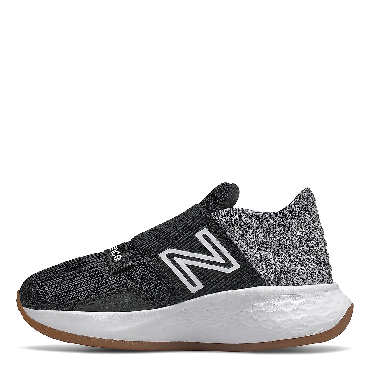 New Balance Kids Fresh Foam Roav V1 Bungee Running Shoe Sneaker, Black/Light Aluminum, 8 Wide US Unisex Toddler
