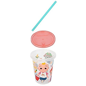 Take & Toss CoComelon Toddler Straw Sippy Cups — Toddler Cups with Lid and Removable Straw — Baby Essentials — 10 Oz — 8 Count
