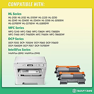 S SMARTOMNI TN450 TN420 Compatible Toner Cartridge for Brother TN-450 TN-420 use for HL-2230 HL-2240 HL-2270DW HL-2280DW MFC-7360 MFC-7460 MFC-7860DW DCP-7055 IntelliFax 2840 2940(Black, 2 Pack)