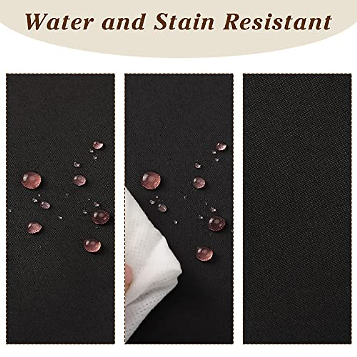 Black Tablecloth 6pcs 60x102, Table Cloth for 6 Feet Rectangle Tables, Waterproof and Wrinkle Resistant Washable Decorative Fabric Table Cover for Dining Table, Party and Outdoor Use