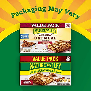 Nature Valley Soft-Baked Oatmeal Squares, Cinnamon Brown Sugar, 12 ct, 14.88 OZ