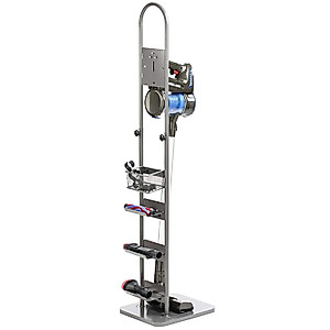Masterpart Qualtex Docking Station & Tools Floor Stand for Shark, Vax, Dyson Handheld V6 V7 V8 V10 DC30 DC31 DC34 DC35 DC59 Cordless Vacuum Cleaners, Silver