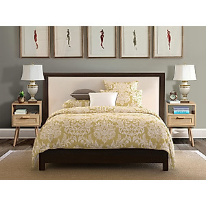 Finnhomy Nightstands Set of 2, End Table, Nightstand, Side Table with Hand Made Rattan Decorated Drawers, Wood Accent Table with Storage for Bedroom, Natural