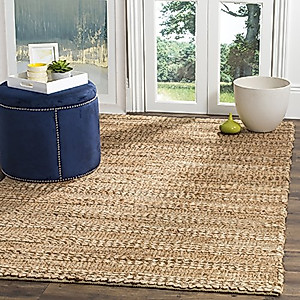 SAFAVIEH Natural Fiber Collection 5' x 8' Natural NF212A Handmade Braided Woven Jute Area Rug
