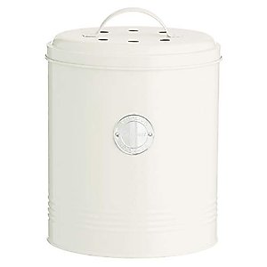 Typhoon Compost Caddy with Carbon Filters, Steel, 2.5 Litre, Cream, 84.5 Female oz/2.6 Quart