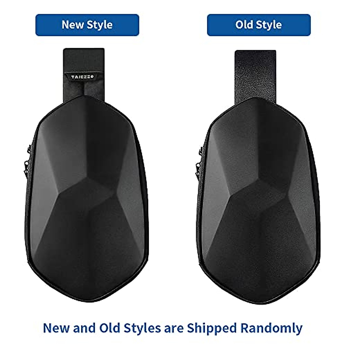 TAJEZZO Anti-theft Polyhedral sling chest bag Waterproof Cross Body Backpack Lightweight Casual Daypack Cycling Shoulder Bag with USB Port for Men and Women-Black