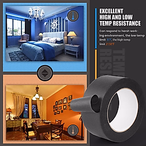 Lichamp Wide Black Painters Tape 2 inch, 1pc Medium Adhesive Black Masking Tape, 1.95 inches x 55 Yards