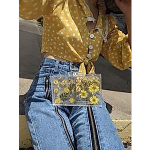 Transparent Floral Imprinted Acrylic Box Clutch