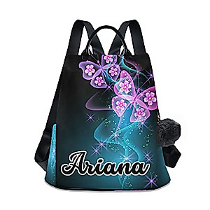 J JOYSAY Custom Magic Butterfly Backpack Purse for Women Personalized Anti-Theft Travel Daypack Fashion Backpack Handbags Customized Large Ladies Shoulder Bags for Women Girls Teen