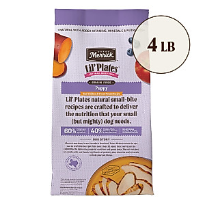 Merrick Lil’ Plates Premium Grain Free Dry Puppy Food For Small Dogs, Real Chicken And Sweet Potato Kibble - 4.0 lb. Bag