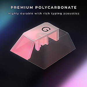 Glorious Polychroma Keycaps: Clear for RGB Shine Through for Mechanical Gaming Keyboards, 115 Keys, Translucent Cherry Profile