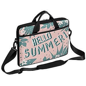 Summer Palm Tree Laptop Computer Bag Waterproof Shoulder Messenger Bag 13-15 inch Durable Laptop Tote Bag with Shoulder Strap Handle Lightweight Crossbody Briefcase