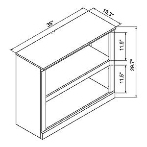 Panana Wooden Bookcase, 2/3/5 Tier Cube Shelves Adjustable Shelf Bookself Storage Organizer Display Shelf Free Standing Unit for Living Room Home Office (White, 2-Tier)