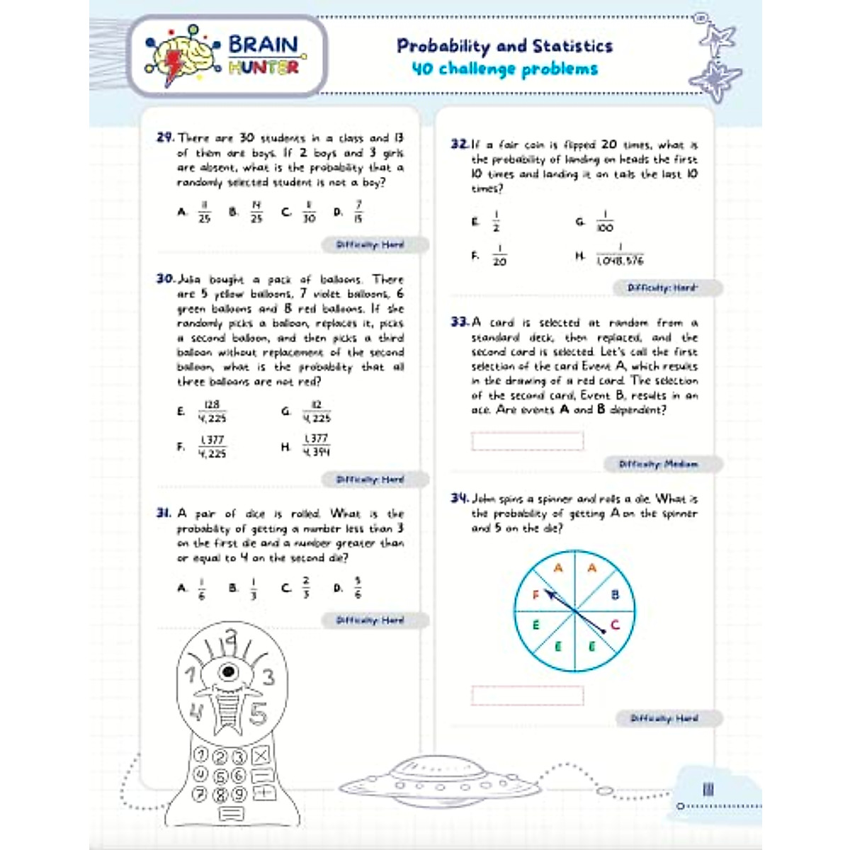 Math Practice Workbook Grades 6-8: 1000+ Questions You Need to Kill in Middle School by Brain Hunter Prep (Arithmetic, Algebra, Geometry, Measurement, ... more in Kill It Series by Brain Hunter Prep)