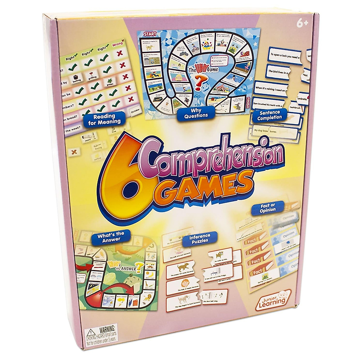 Junior Learning 6 Comprehension Games, Multi, (Model: JL406), 10.25 H x 2.5 L x 7.75 W