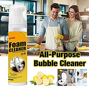 200ml Foam Cleaner For Car And House Lemon Flavor,Leather Decontamination,Strong Decontamination Cleaners Spray,Foam Cleaner,Powerful Stain Removal,Multifunctional Car Foam Cleaner Spray For Car,House