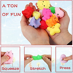 80pcs Mochi Squishy Toys, Mini Kawaii Squishy Fidget Toys Bundles Squishies Party Favors for Kids Gift for Easter Basket Stuffers Egg Fillers Birthday Classroom Prize Pinata Christmas Stocking