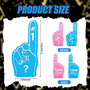 Motionchic 24 Pack Baby Gender Reveal Decorations Team Boy or Girl Mini Foam Fingers Gender Reveal Games Ideas Cupcake Toppers for Baby Shower Gender Reveal Party Favors Supplies