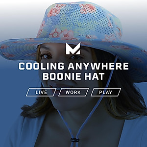 MISSION Cooling Anywhere Boonie Hat, Blackout - Unisex Wide-Brim Hat for Men & Women - Lightweight & Durable - Cools Up to 2 Hours - UPF 50 Sun Protection - Machine Washable