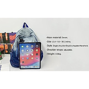 TIMMOR MAGIC Y2K Backpack Star Denim Aesthetic backpacks for Women Men Y2K Accessories Y2k Bag