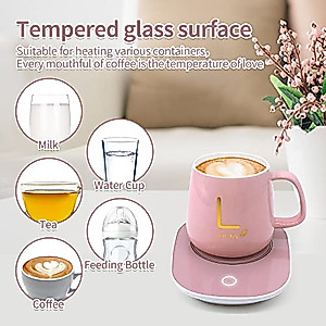 Coffee Mug Warmer with Automatic Sensor Switch, Coffee Cup Warmer Portable, Mug Warmer One-Button Touch，Coffee Warmer 122°F-131°F for Heating Coffee, Milk, Tea, Candles, for Women. (Pink 8)