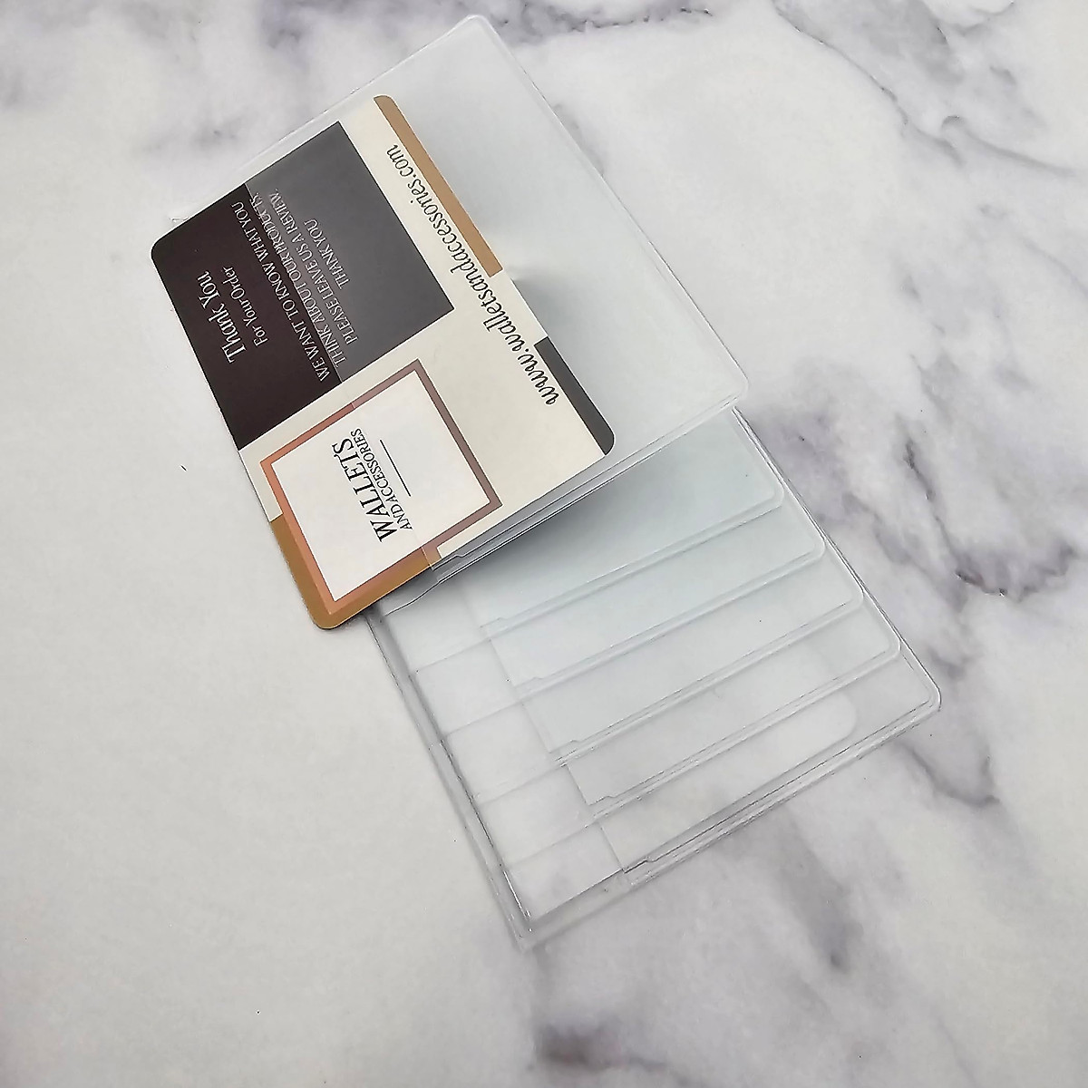 Pack of 2 Wallet Inserts Clear Plastic Vinyl Picture and Card Holder Checkbook 6 Page