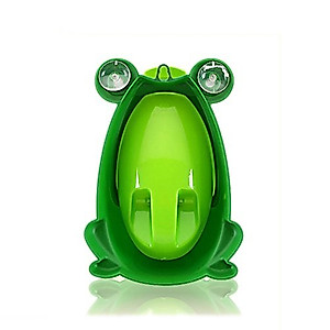 Foryee Cute Frog Potty Training Urinal for Boys with Funny Aiming Target - Blackish Green