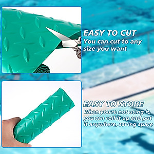 Shitailu 2 Rolls Swimming Pool Ladder Pad, Non-Slip Pool Step Mat, Protective Ladder Mat with Non-Slip Texturefor Above Ground Swimming Pool Steps, Ladders, 36 inch X 9 inch, Wave Pattern