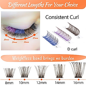 Cluster Lashes, Crislashes Lash Clusters 13 Rows Soft, DIY Eyelash Extensions, 78 PCS Resuable Cluster Eyelash Extensions at Home (F16 Mix 8-16mm-Brown)