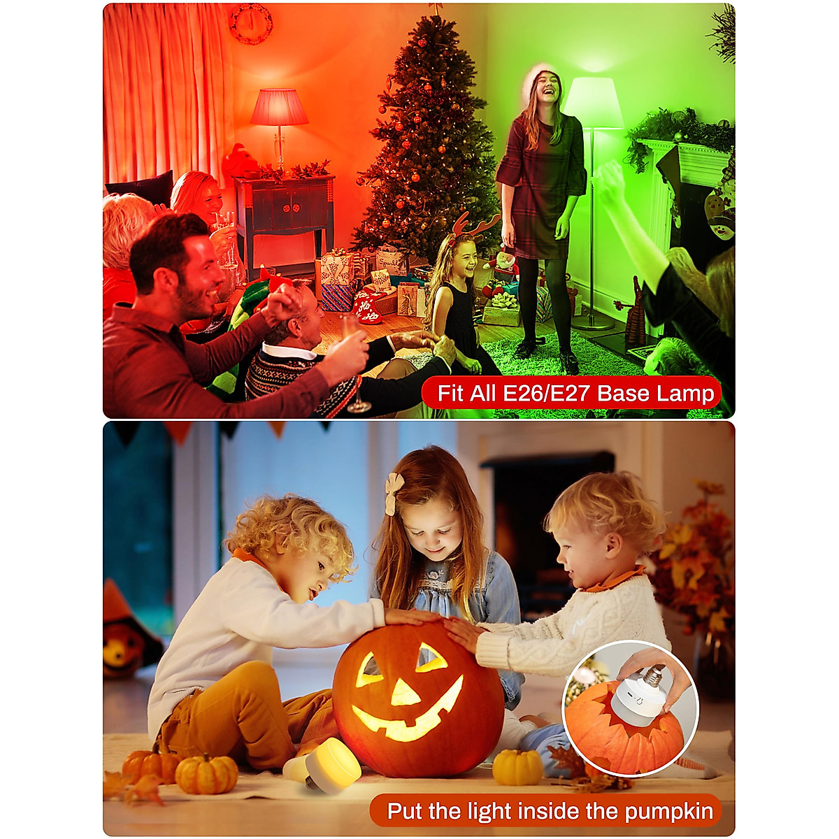 Rechargeable Battery Operated Light Bulb [2 Pack], Bright Rechargeable Light Bulbs, 3600mAh, 110lm, E26 Socket, Multiple Colors, Remote Control Puck Emergency Lamp,Timer,Dimmer,for Non-Hardwired