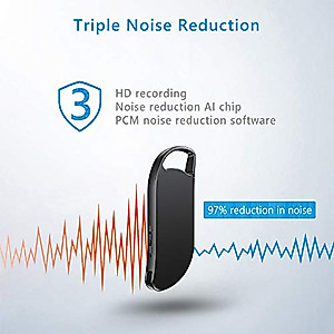 32GB Voice Recorder, Vandlion Voice Activated Recorder with Triple Noise Reduction, Small Audio Recorder for Lecture, Interview, Meeting and More