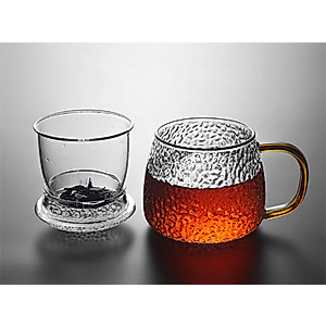 Lxuwbd - Handmade Japanese style heat resistant fashion glass coffee cup, Infusion mugs,tea cup, milk cup, breakfast cup, oat, yogurt cup (A)