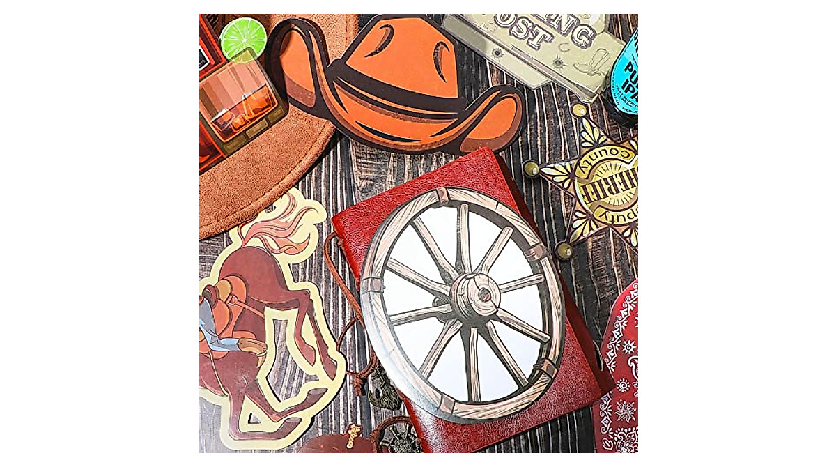 Western Party Decorations - 32 Colorful Cowboy Cutouts for Events