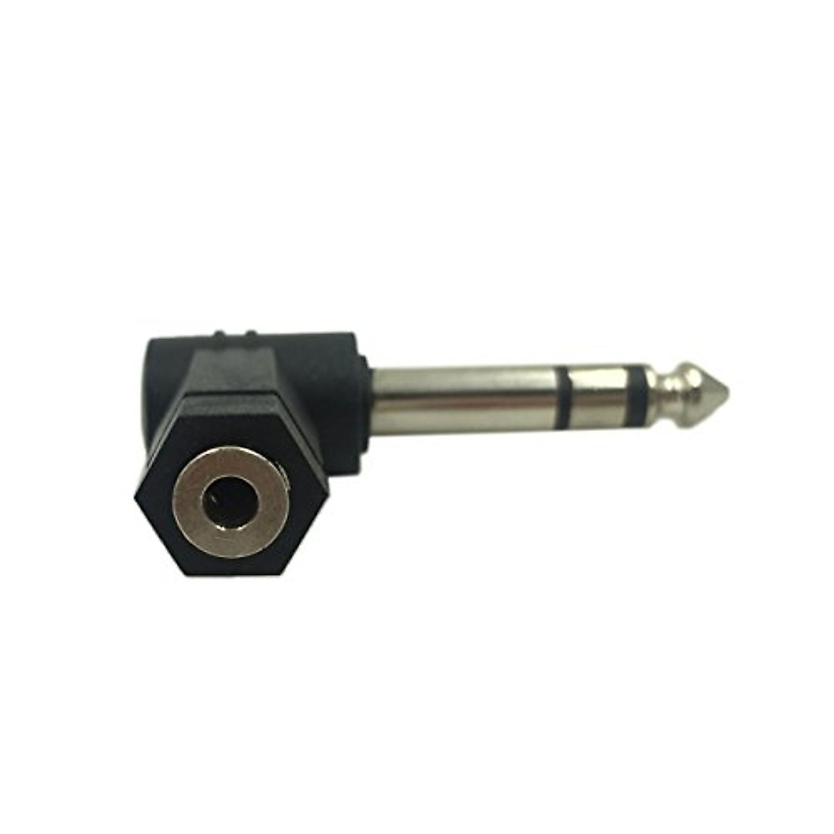 CERRXIAN Right Angle 1/4 Male to 1/8 Female Adapter, 90 Degree 6.35mm 3 Pole Male to 3.5mm Female Stereo TRS Headphone Audio Converter Connector(2-Pack)