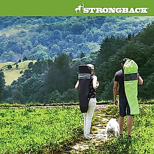 STRONGBACK Elite 2.0 Adult Camping Chair with Lumbar Support and Carry Bag, Lime Green/Grey