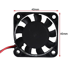 MakerFocus 4pcs 3D Printer Fan 12V, 40mm 12 Volt Fan 0.08A DC Mini Quiet Cooling Fan 40X40X10mm with 28cm Cable for 3D Printer, DVR and Other Small Appliances Series Repair Replacement