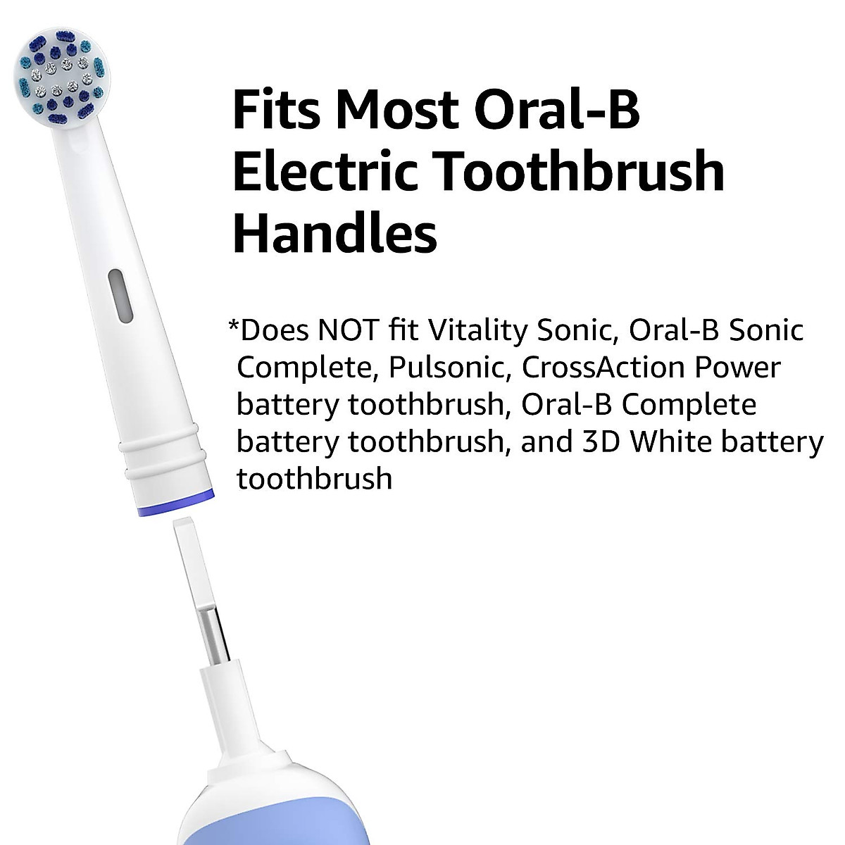 Amazon Brand - Solimo Total Power Replacement Brush Heads, 3 Count, White (Fits Most Oral-B Electric Toothbrushes)