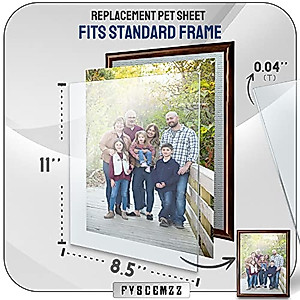 10PCS 8.5" X 11" X 0.04" PET Clear Plexiglass Plastic Sheets for DIY Display Projects and Crafts