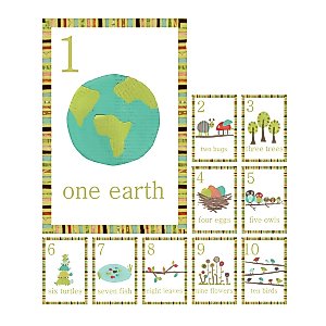 Woodland Number Counting Wall Cards in English, Set of Ten 5x7 Wall Art Prints, Forest Animal Nursery Wall Art Decor, Kid's Art Decor, Gender Neutral Nursery, Nature Themed, Woodland Nursery