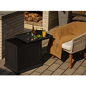 Veradek Brixton Tray Table - 2-in-1 Outdoor Side Table with Storage and Tray for Patio/Porch | Durable All-Weather Resistant | Classic & Functional